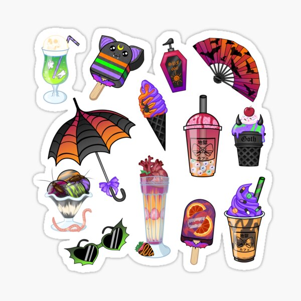 "Summerween Essentials" Sticker for Sale by Luna-Cooper | Redbubble