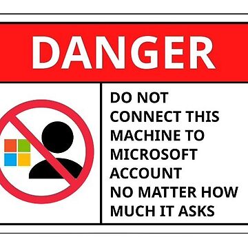 "Danger : Do not Connect to Microsoft" Sticker for Sale by Landsil ...