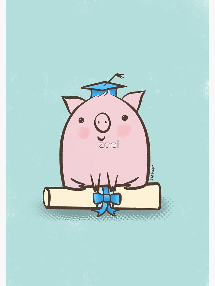 "Clever Pig Graduation " Framed Art Print for Sale by zoel | Redbubble