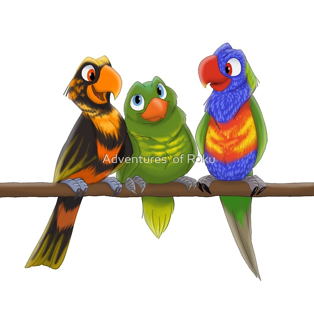 "Lory-Lorikeets" by Adventures of Roku | Redbubble