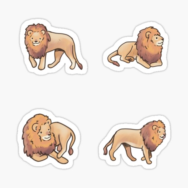 "Funny Lion pack " Sticker for Sale by Artofmayara | Redbubble