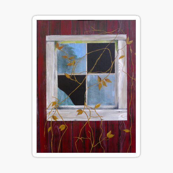 "Red Barn Window" Sticker for Sale by RDHals | Redbubble