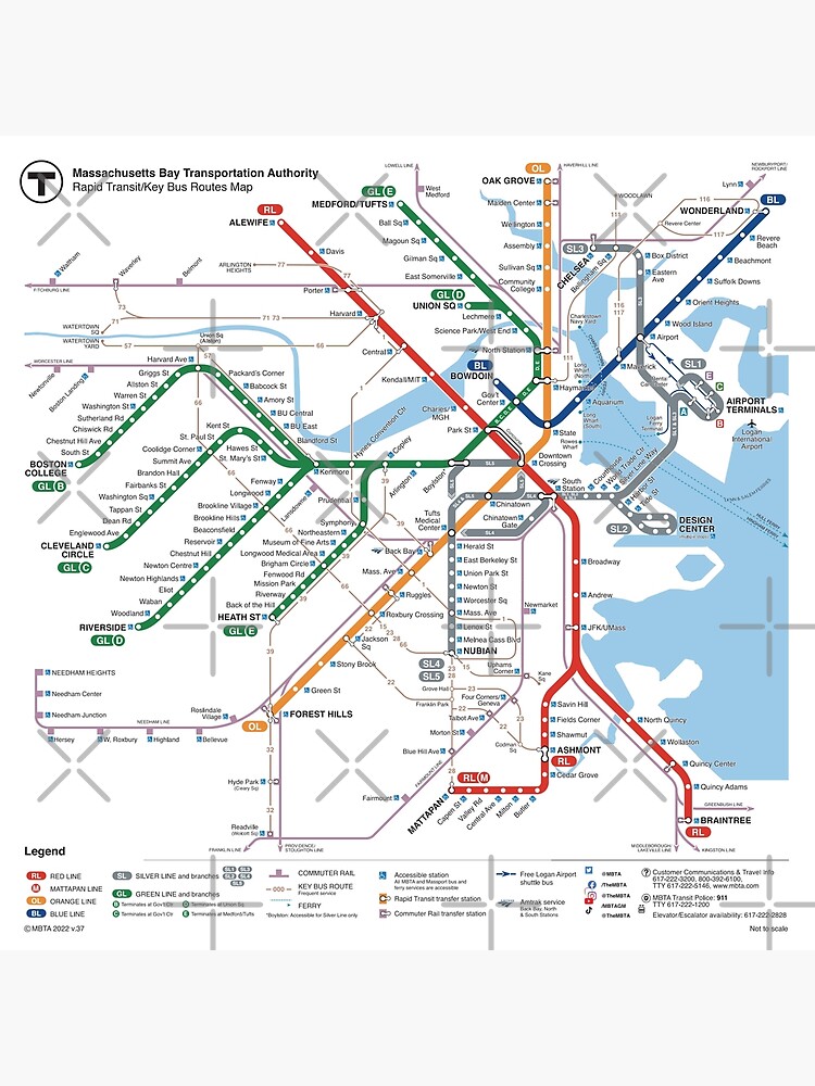"mbta map" Poster for Sale by miyb | Redbubble