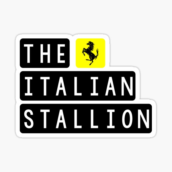 "Ferrari the Italian Stallion" Sticker for Sale by TeamTeeees | Redbubble