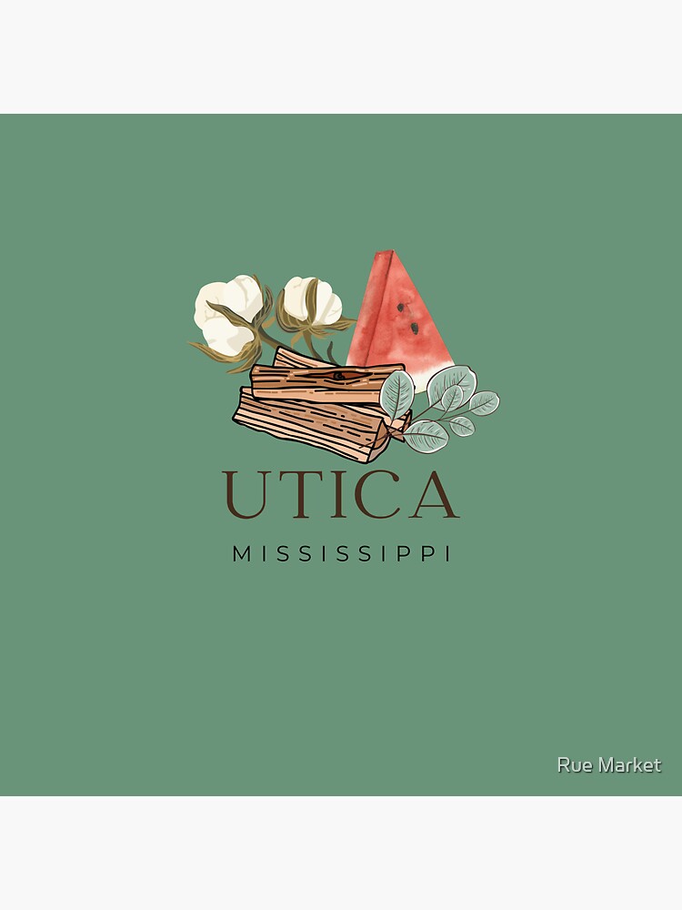 "Utica: Cotton, Timber, Watermelon" Sticker for Sale by Ruemarket ...