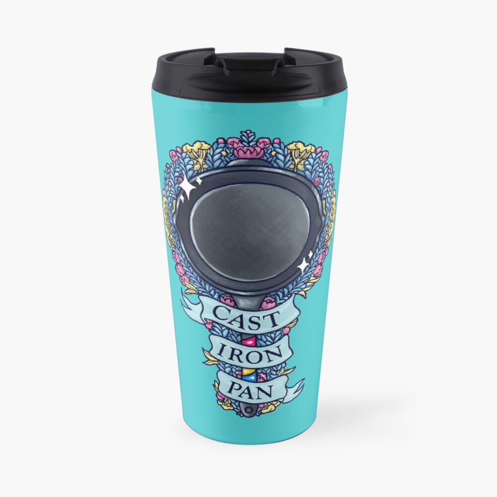 "CAST IRON PAN" Travel Coffee Mug for Sale by foxflight | Redbubble