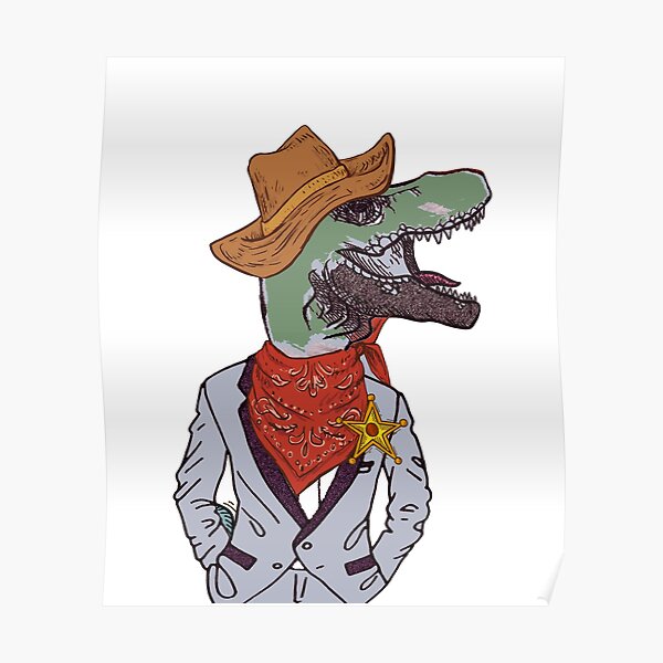 "T Rex Trex Tyrannosaurus Cowboy Dino Trex T Rex Elegant Party Sheriff ...