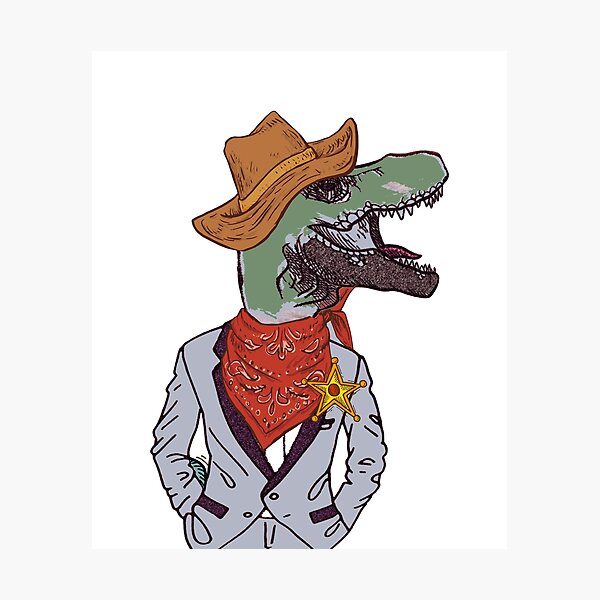 "T Rex Trex Tyrannosaurus Cowboy Dino Trex T Rex Elegant Party Sheriff ...