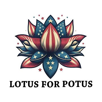 "Lotus For Potus USA Flag,Kamala Harris For President 2024 Election ...