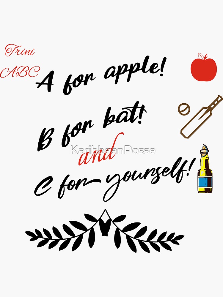 "Caribbean Trini Funny Quote Design, "Trini ABC", Trini Proverbs, Bold ...