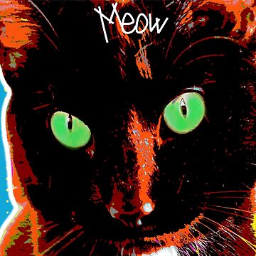 "Meow Pop Art Cat" Sticker for Sale by dpenn | Redbubble