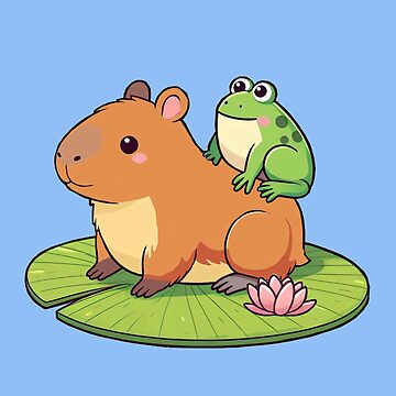 "Capybara with Frog Rider Chill Mini Buddies" Sticker for Sale by ...