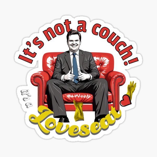 "JD Vance Couch Meme" Sticker for Sale by If-Dog-Rabbit | Redbubble