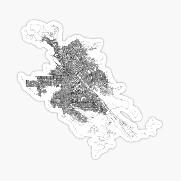 "San José, California Road Map" Sticker for Sale by Avery Hammersmith ...
