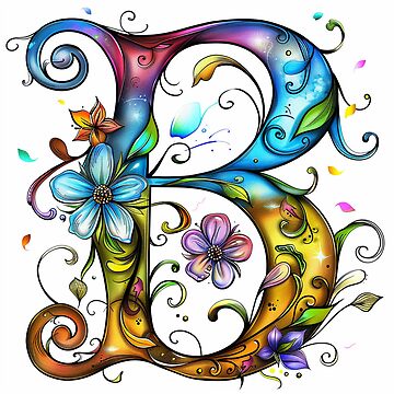 "Whimsical Monogram Letter B" Sticker for Sale by Boddicca | Redbubble