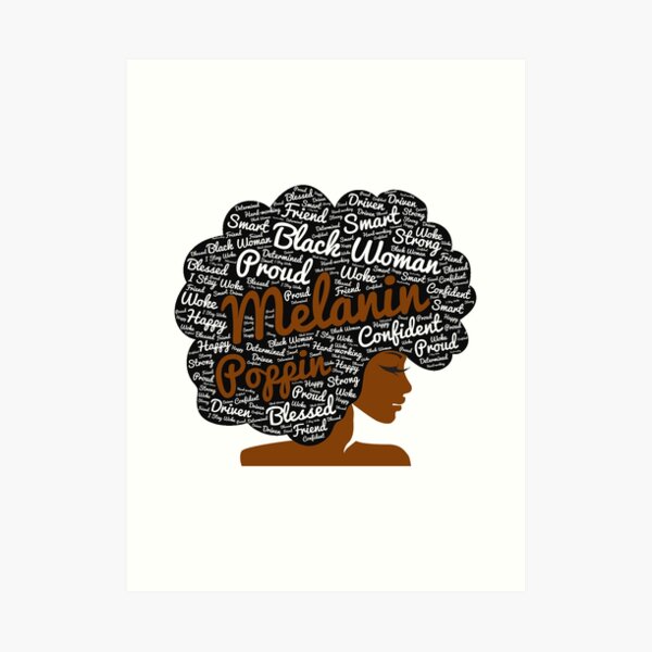 Melanin Poppin Natural Hair Afro Art Black Woman Art Print For Sale