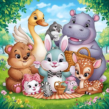 ""Cuddle Crew: Bear, Rabbit, & Friends!"" Sticker for Sale by ...