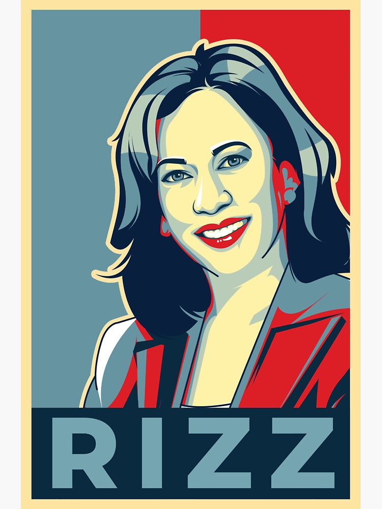 "Kamala Rizz Funny Pop Culture Harrizz USA President 2024" Sticker for ...