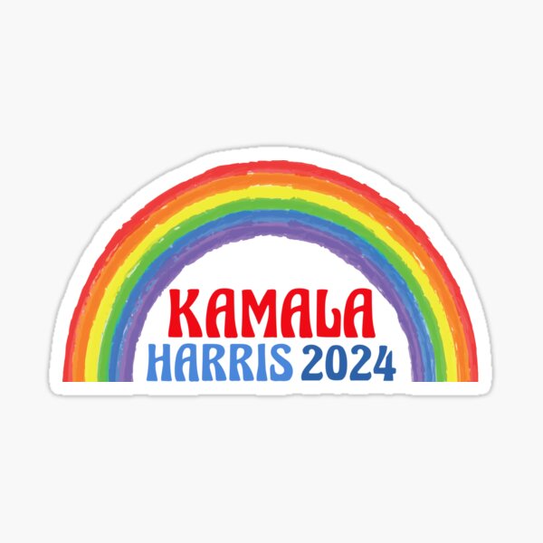 "Kamala Harris Rainbow 2024" Sticker for Sale by elishamarie28 | Redbubble