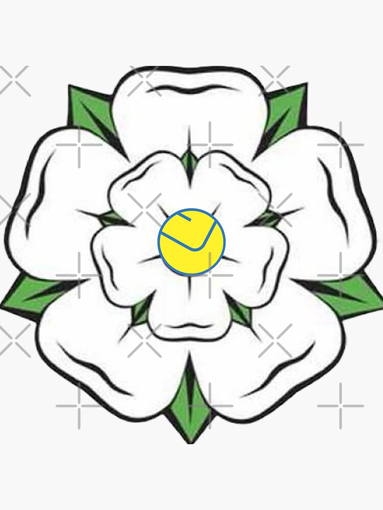 "Yorkshire Pride: Leeds United Smile badge and White Rose" Sticker for ...