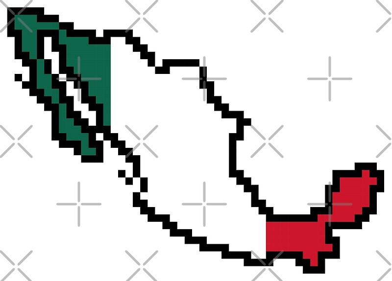"8-bits Mexico Map Flag" by GraphicBazaar | Redbubble