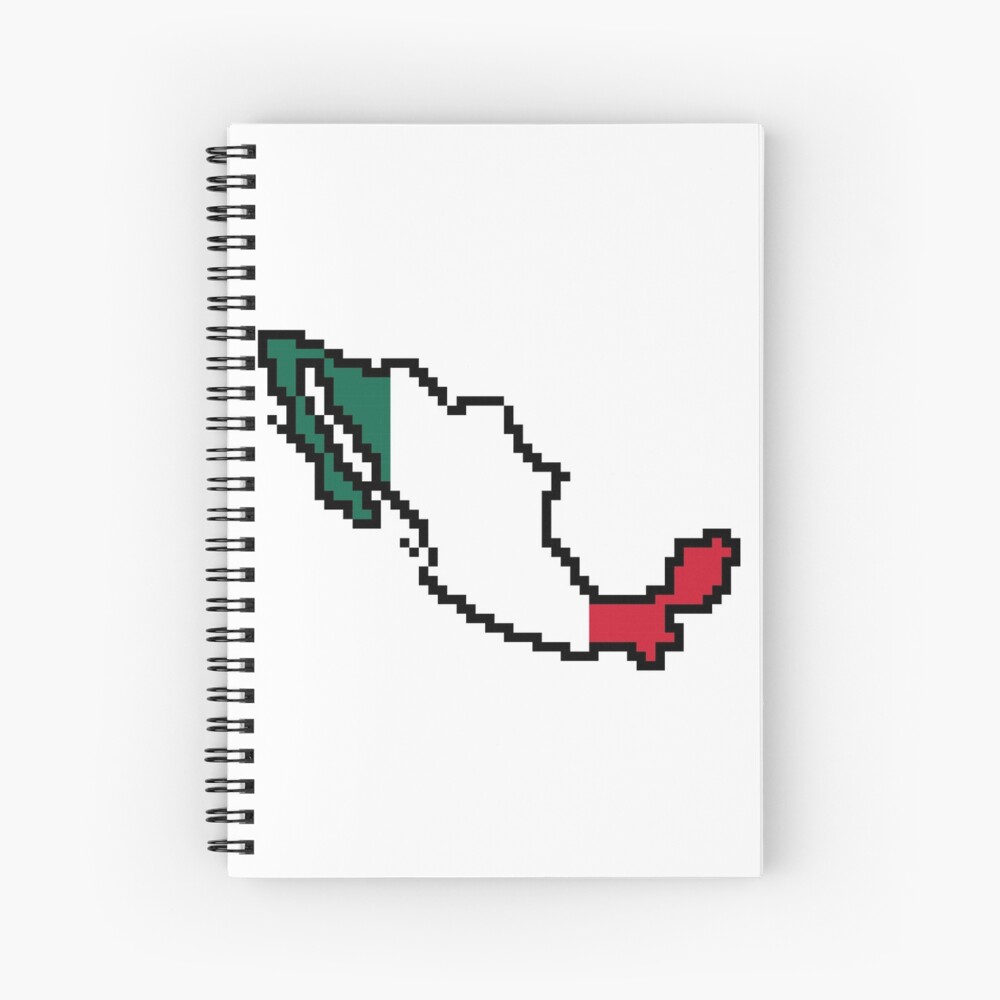 "8-bits Mexico Map Flag" Spiral Notebook for Sale by GraphicBazaar ...