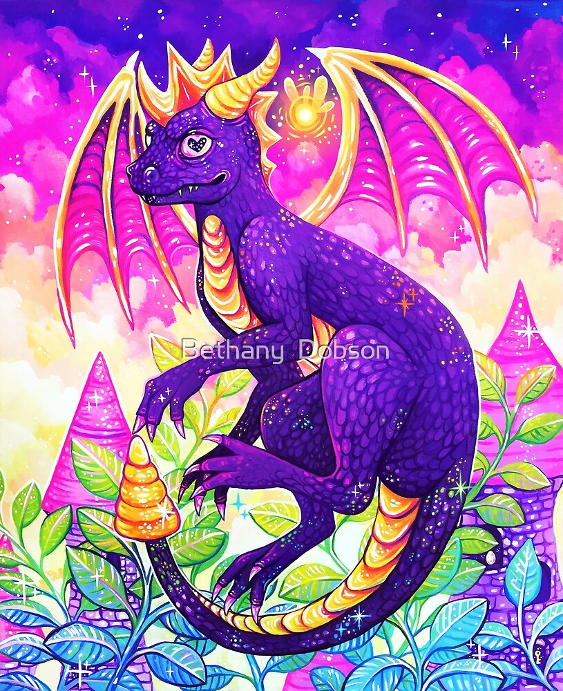 "Purple Dragon - Acrylic Painting" by cloudsover31 | Redbubble