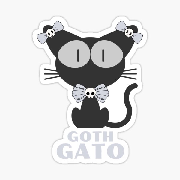 "GOTH GATO - black" Sticker for Sale by RED-MOUSE | Redbubble