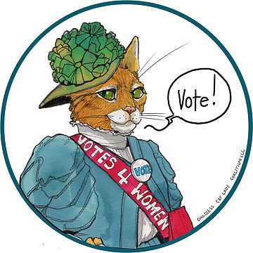 "Suffragette Cats Vote" Sticker for Sale by Janet Lee | Redbubble