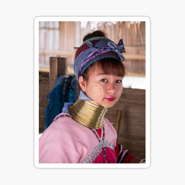 "Long Neck Karen Tribe, Chiang Rai, Thailand" Sticker by rossacampbell ...