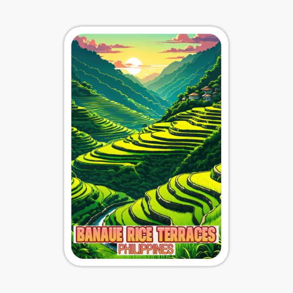 "Banaue Rice Terraces - Philippines" Sticker for Sale by WhereTheFunIs ...