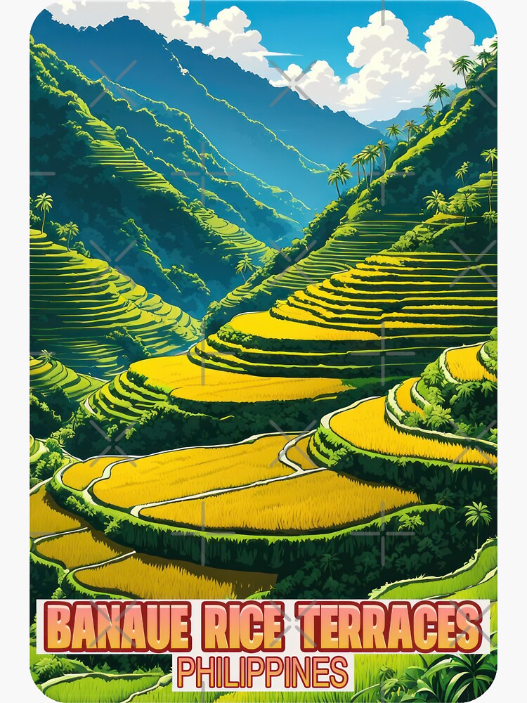 "Banaue Rice Terraces - Philippines" Sticker for Sale by WhereTheFunIs ...