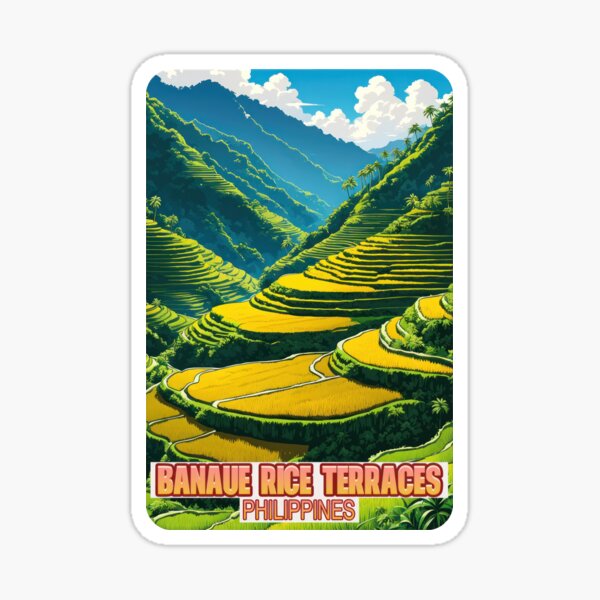 "Banaue Rice Terraces - Philippines" Sticker for Sale by WhereTheFunIs ...