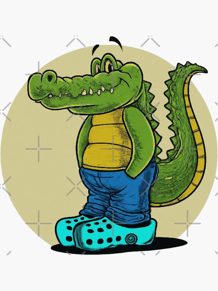 "CROCODILE WEARING CROCS" Sticker for Sale by DomGDesign | Redbubble