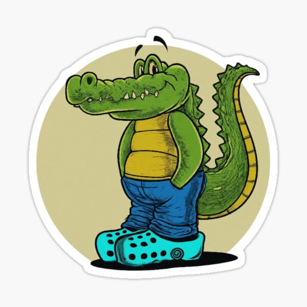 "CROCODILE WEARING CROCS" Sticker for Sale by DomGDesign | Redbubble