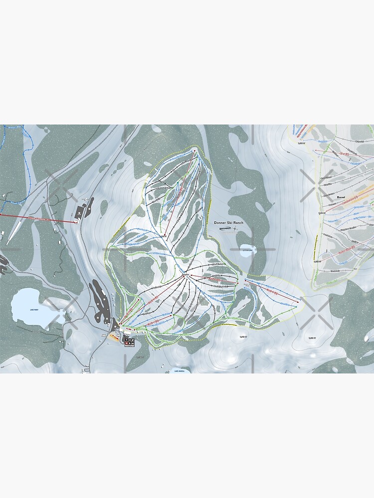 "Donner Ski Ranch Resort Trail Map" Poster for Sale by mapsynergy ...
