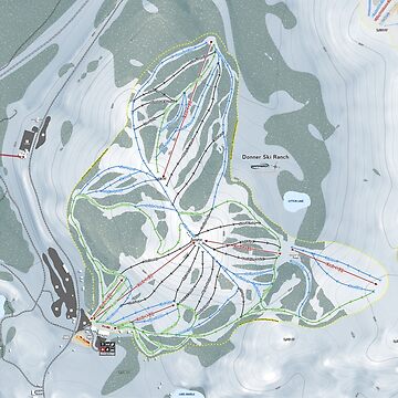 "Donner Ski Ranch Resort Trail Map" Poster for Sale by mapsynergy ...