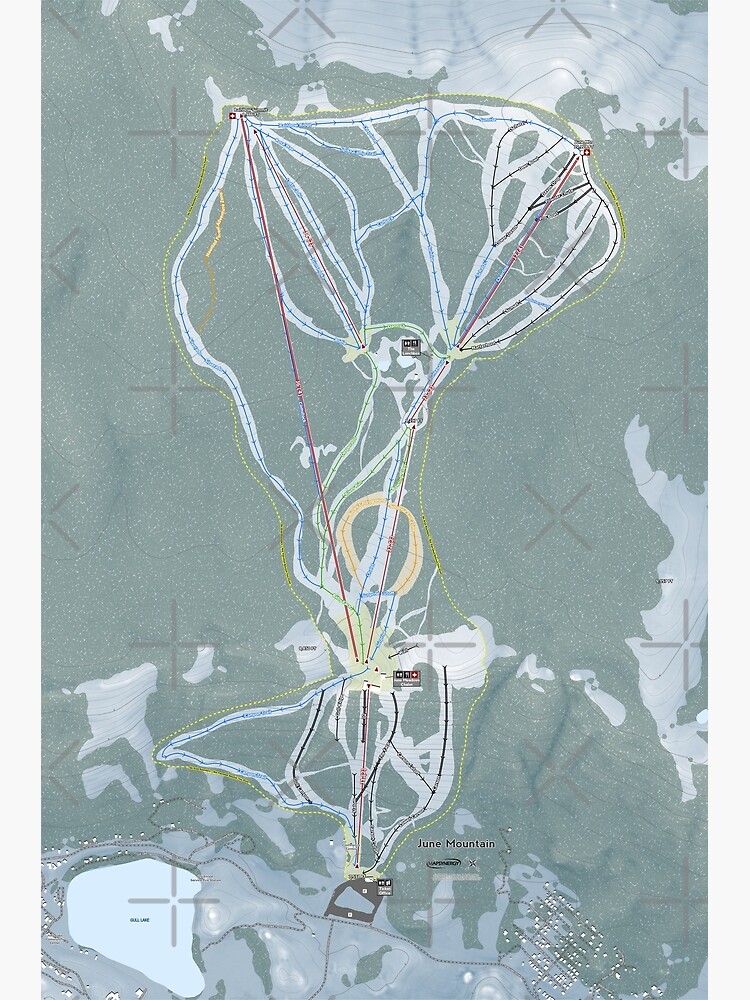 "June Mountain Resort Trail Map" Poster for Sale by mapsynergy | Redbubble