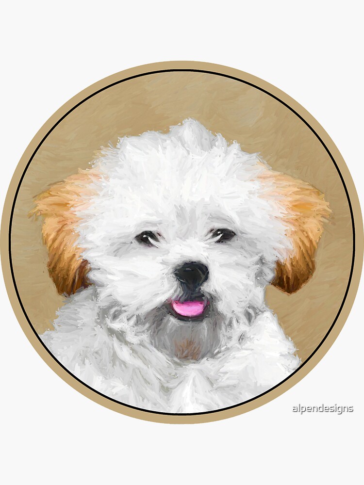 "Lhasa Apso Puppy" Sticker for Sale by alpendesigns | Redbubble