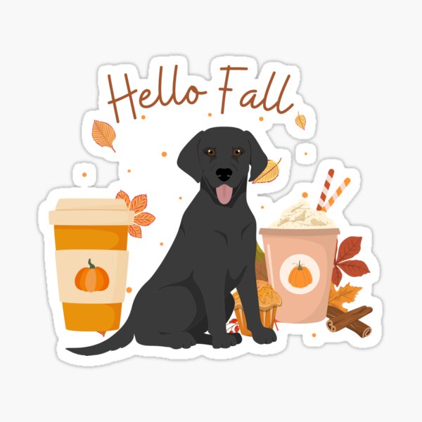 "Labrador Retriever Dog, Hello Fall" Sticker for Sale by ...