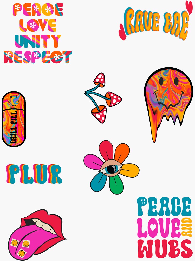 "PLUR Rainbow Pack" Sticker for Sale by leighlow24-0 | Redbubble