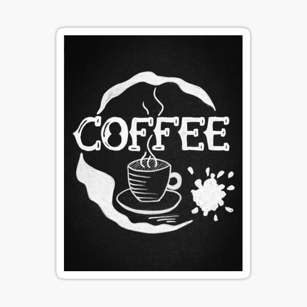 "Coffee Cup White & Black Drawing" Sticker for Sale by dentalart ...