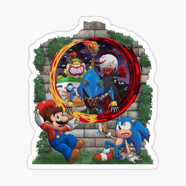 "Mario and sonic in danger" Sticker by Julasis26 | Redbubble