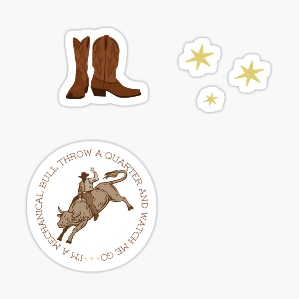 "Mechanical Bull- mini rodeo pack " Sticker for Sale by madwisme ...