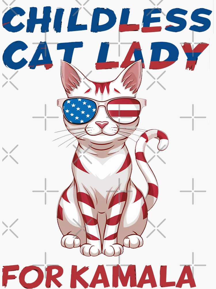 "Childless Cat Lady Voting Kamala | 2024 " Sticker for Sale by ...