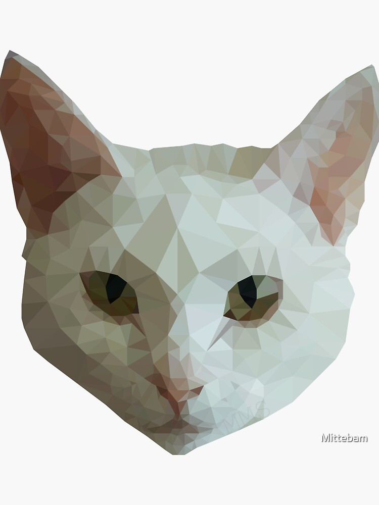 "Low Poly Cat" Sticker for Sale by Mittebam | Redbubble