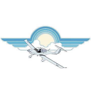 "Diamond DA40 Aircraft Blue Sky Pilot Wings Aviation Design" Sticker ...