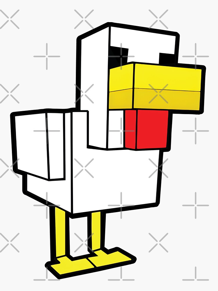 "Minecraft Chicken Sticker, Minecraft Funny Mobs, Silly Chicken ...