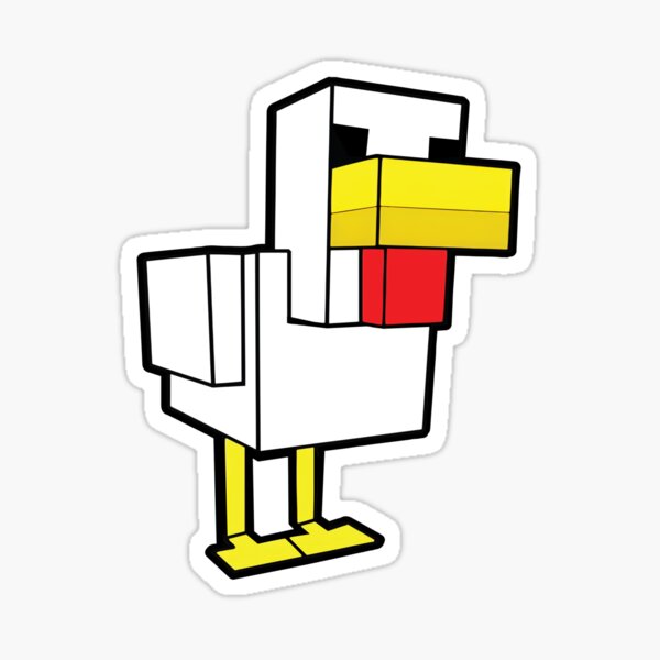 "Minecraft Chicken Sticker, Minecraft Funny Mobs, Silly Chicken ...