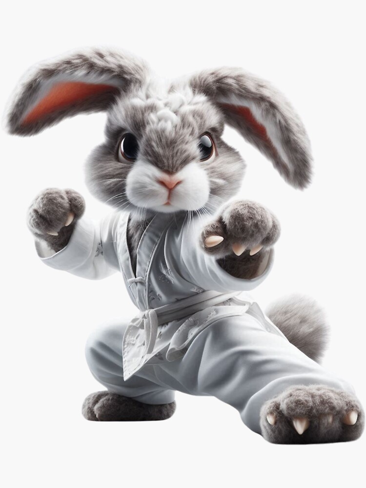 "Chinese Kung Fu Rabbit" Sticker for Sale by yushun1224 | Redbubble